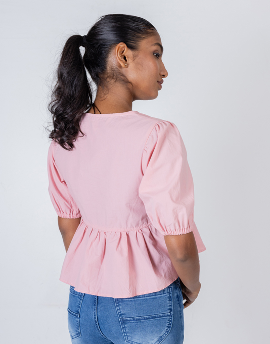Light Pink Color Crop Top