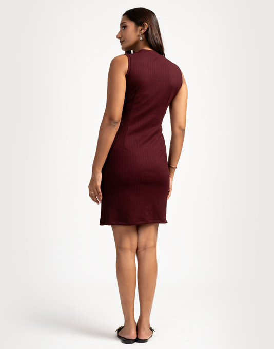 Maroon Color Bodycon Dress