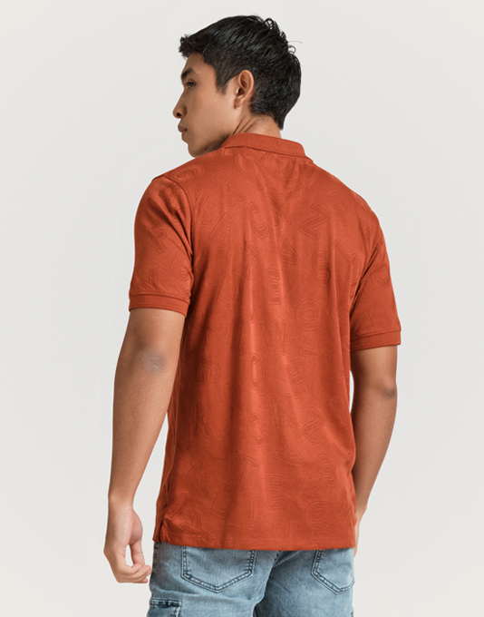 Men's Maroon Co Slim Fit Printed T-Shirt