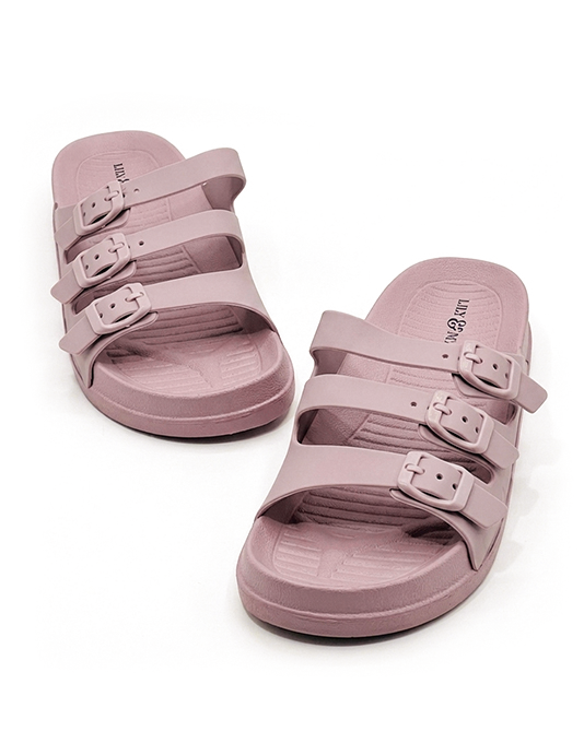 The Trio-Buckle - lavender - Slides