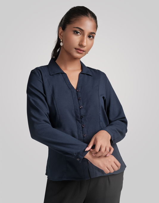 Dark Blue Color Formal Top
