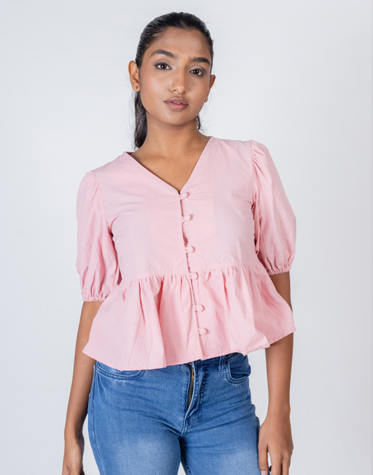 Light Pink Color Crop Top