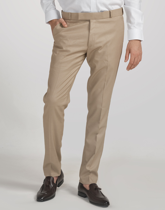 Men's Beige Color Formal Trouser