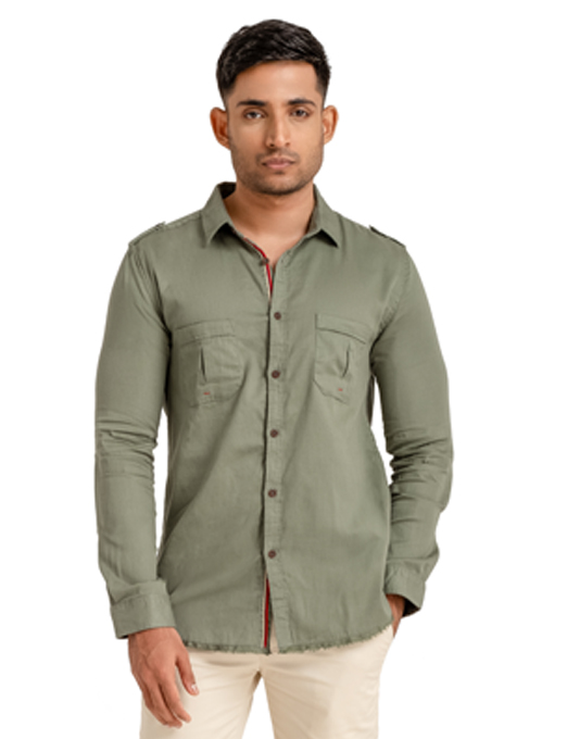 Men's Double Pocket Casual Shirt