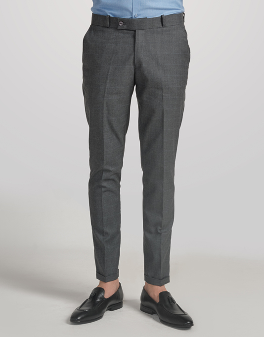 Men's Stripe Gray Color Formal Trouser