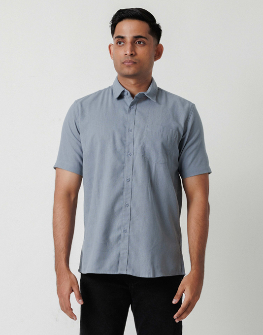 Steal Blue Color Casual Shirt