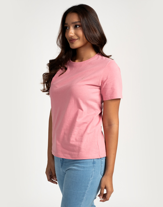 Pink Color Crew Neck T-shirt