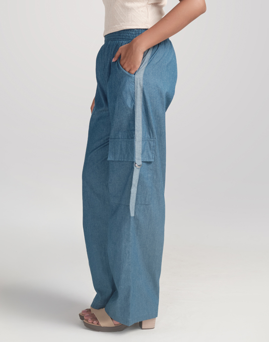 Women's Mid Blue Color Pant