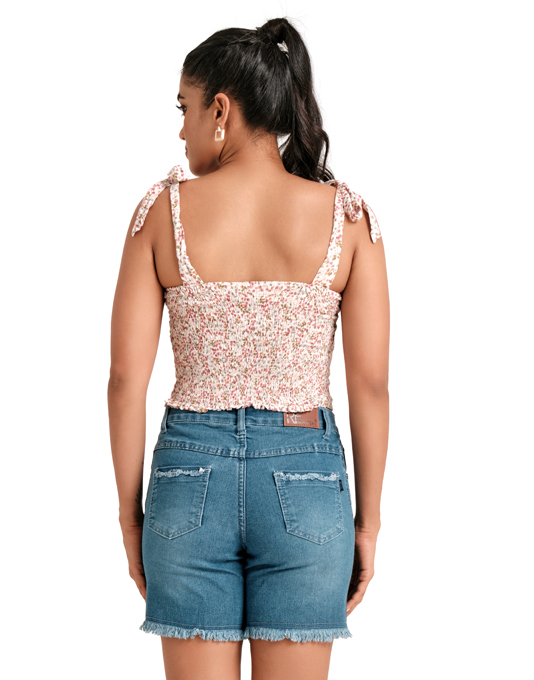 Women's Square Neck Sleeveless Crop Top