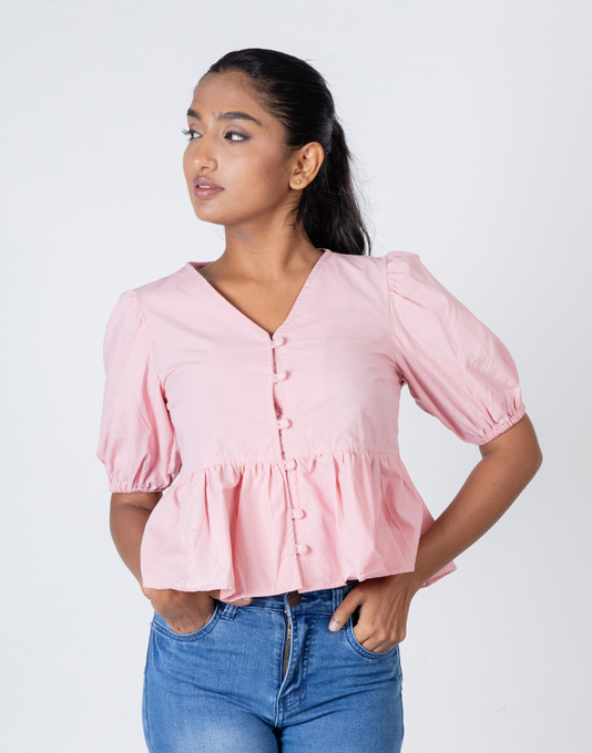 Light Pink Color Crop Top