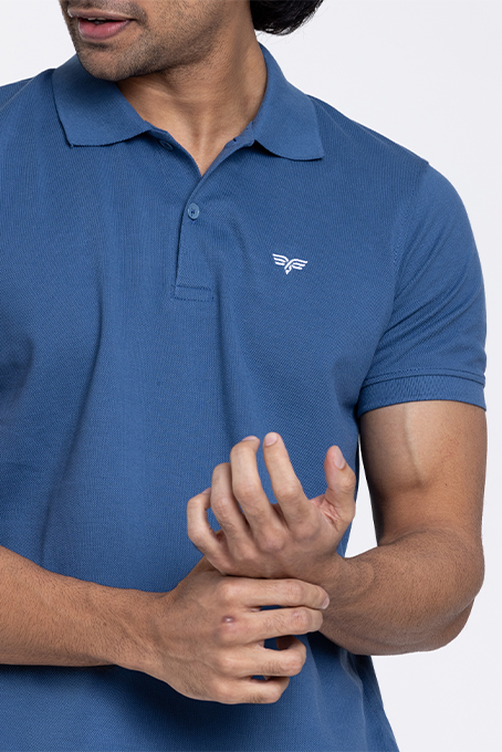 Men's Slim Fit Dusty Blue T- Shirt