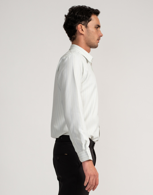 Stripe Light Green Color Formal Shirt